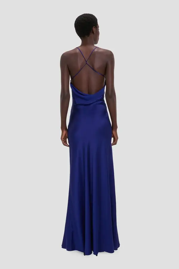 Victoria Beckham Draped Cami Gown - Bright Indigo