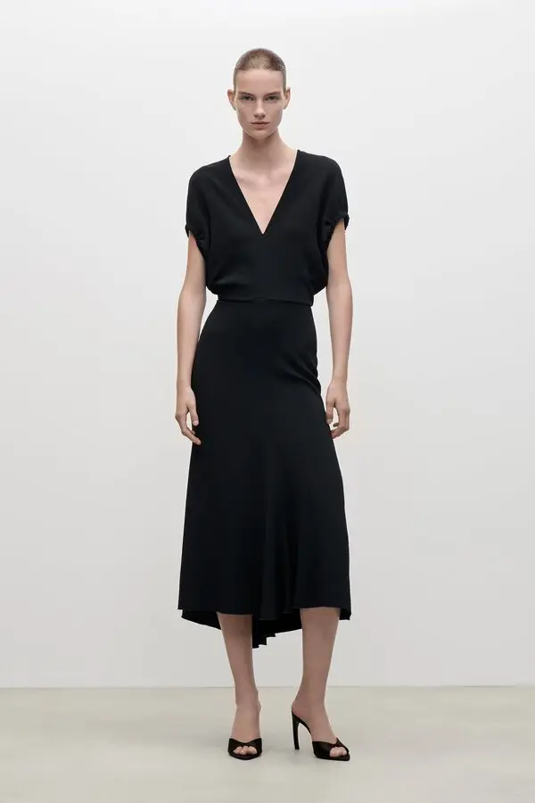 Victoria Beckham Edith Midi Dress - Black