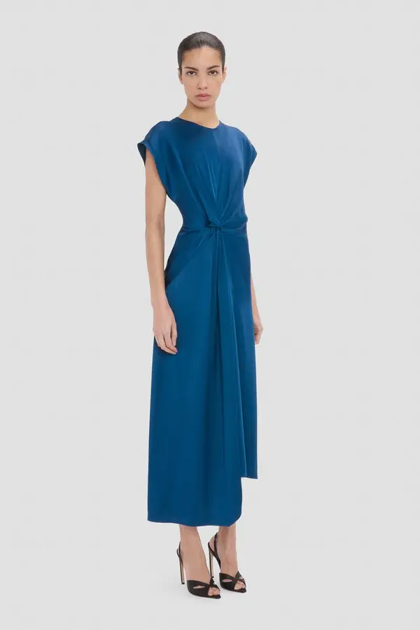 Victoria Beckham Aria Midi Dress - Blue