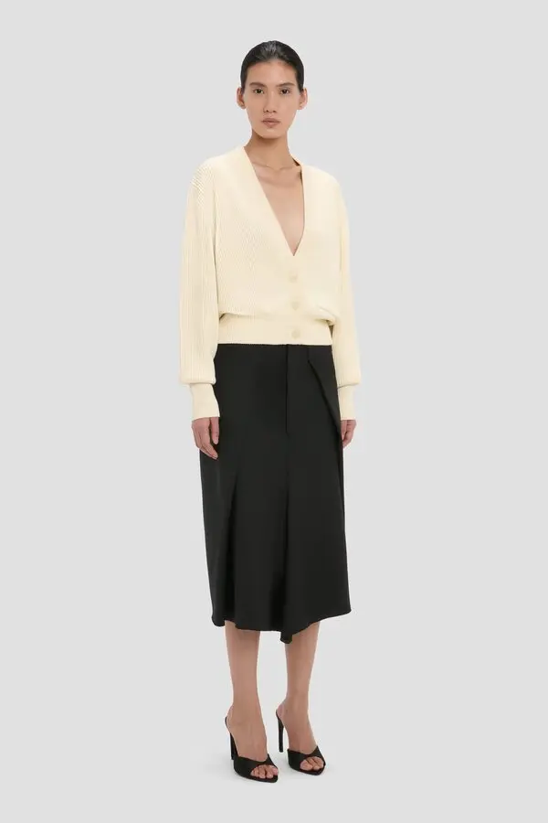 Victoria Beckham Cable Pocket Cardigan - Ivory