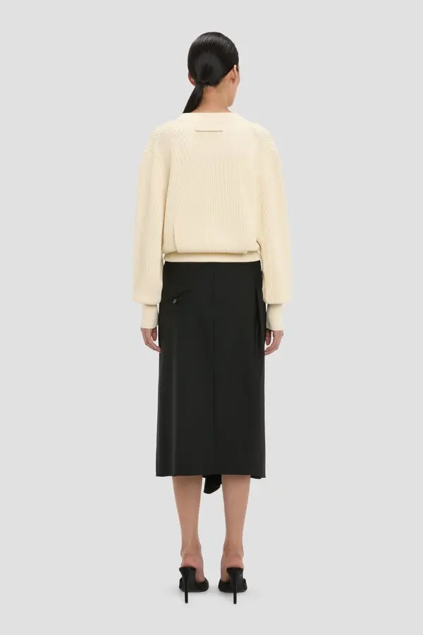 Victoria Beckham Cable Pocket Cardigan - Ivory