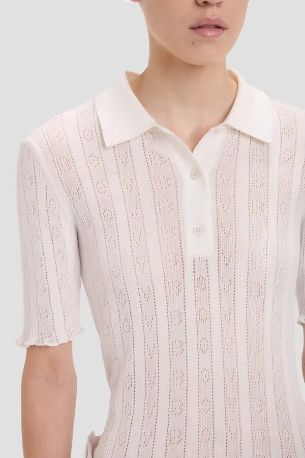 Victoria Beckham Frill Polo Top