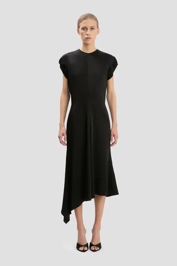 Victoria Beckham Twist Shoulder Dress - Black