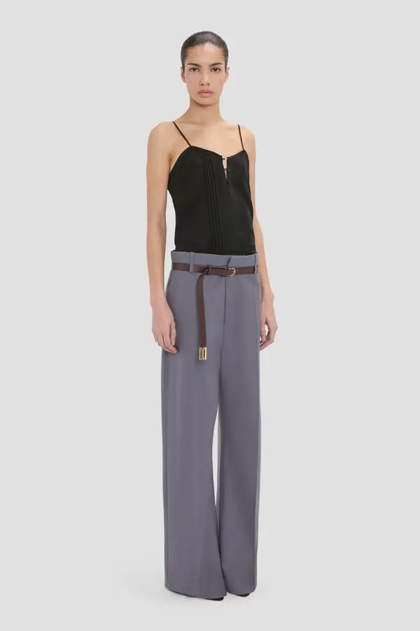 Victoria Beckham Straight Leg Folded Trouser