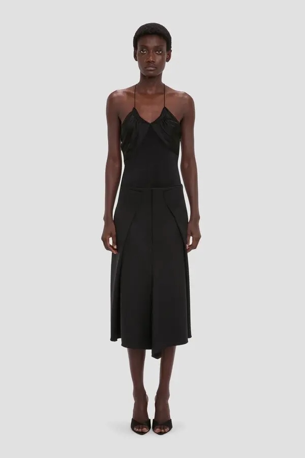 Victoria Beckham Tailored Midi Skirt - Black
