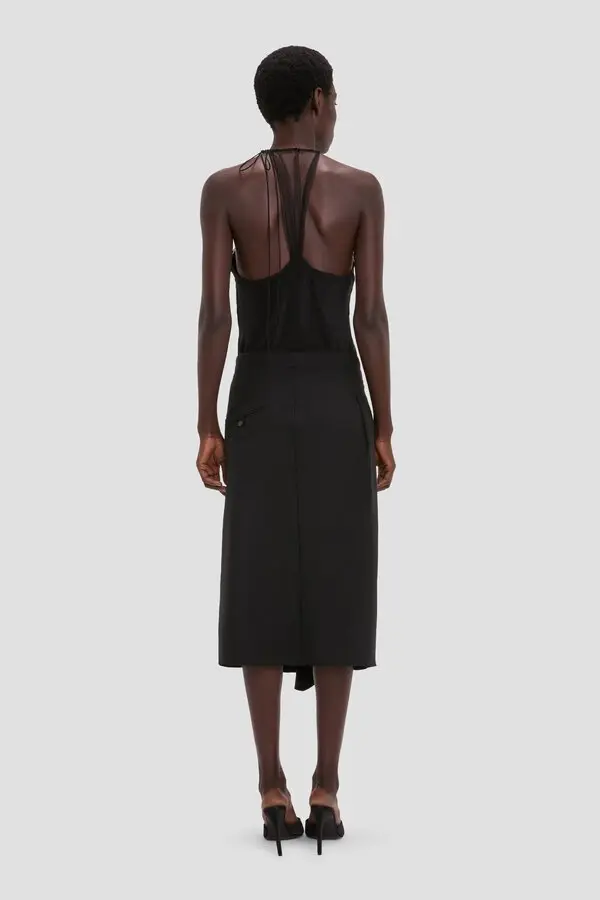 Victoria Beckham Tailored Midi Skirt - Black