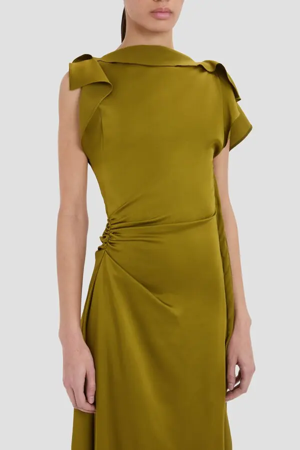 Victoria Beckham Draped Midi Dress - Moss