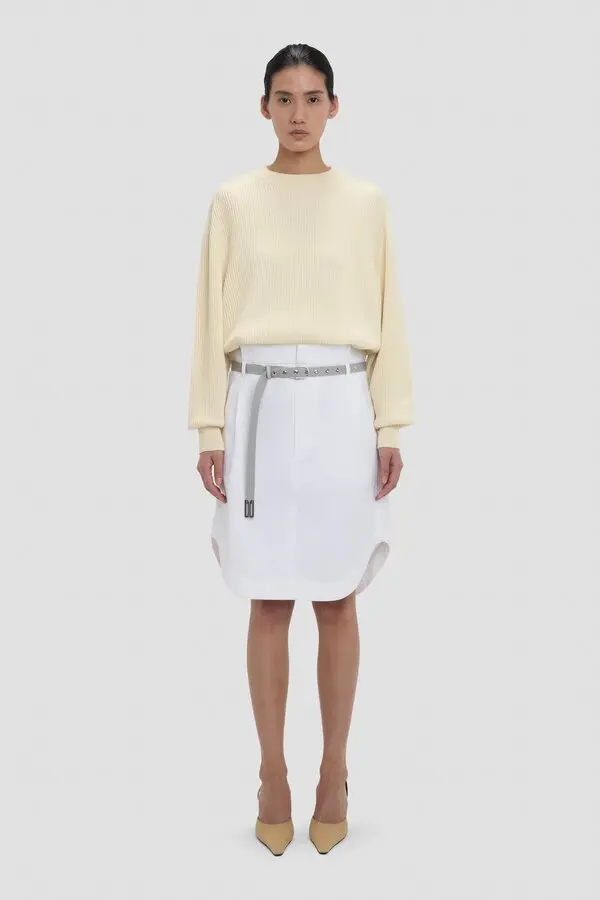 Victoria Beckham Cargo Skirt - Optic White