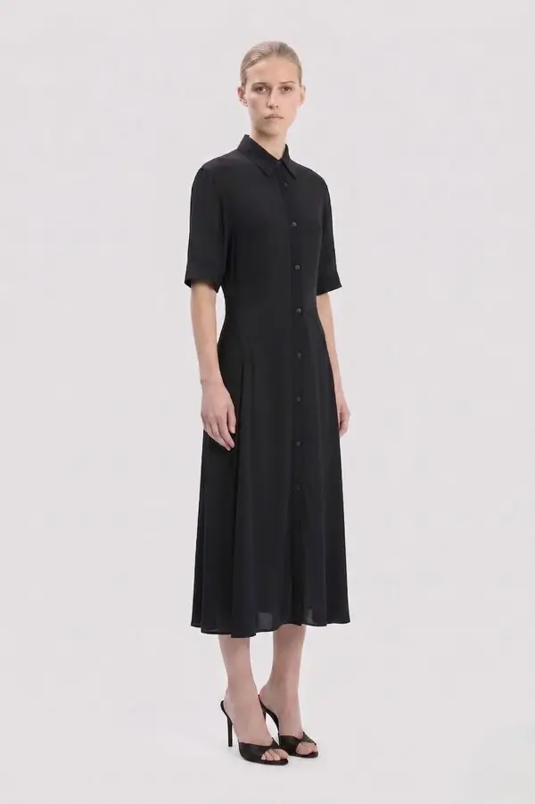 Victoria Beckham Panel Midi Dress - Black