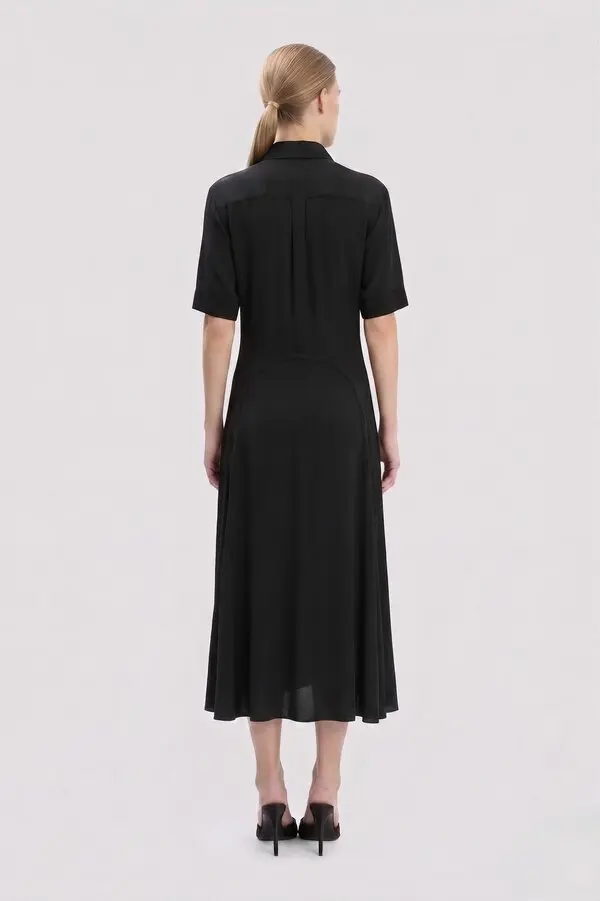 Victoria Beckham Panel Midi Dress - Black