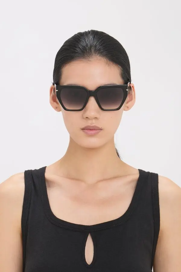 Victoria Beckham Rectangle Acetate Sunglasses - Black