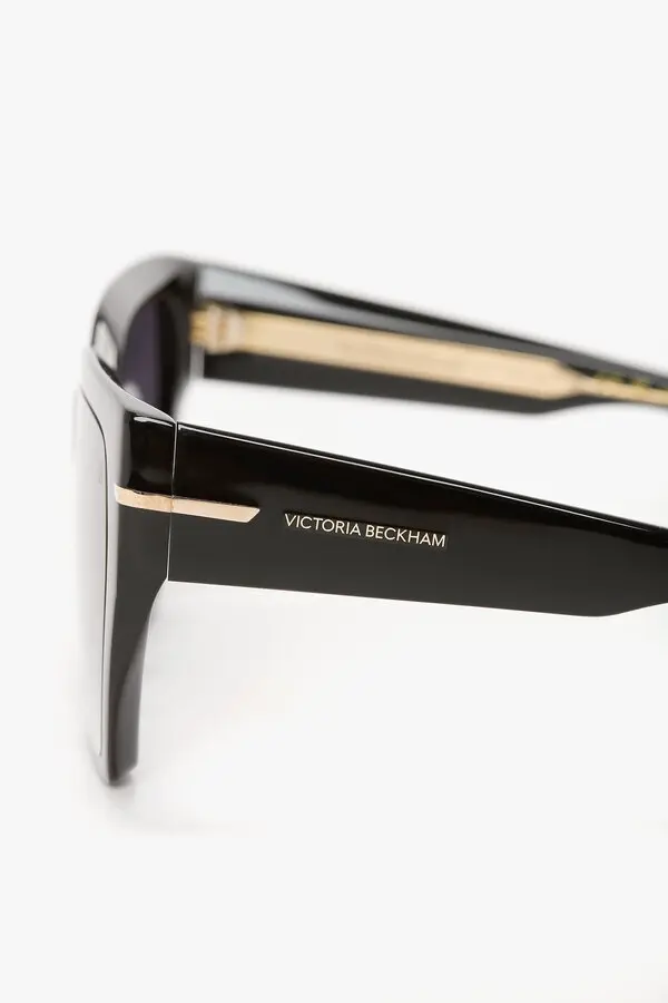 Victoria Beckham Rectangle Acetate Sunglasses - Black