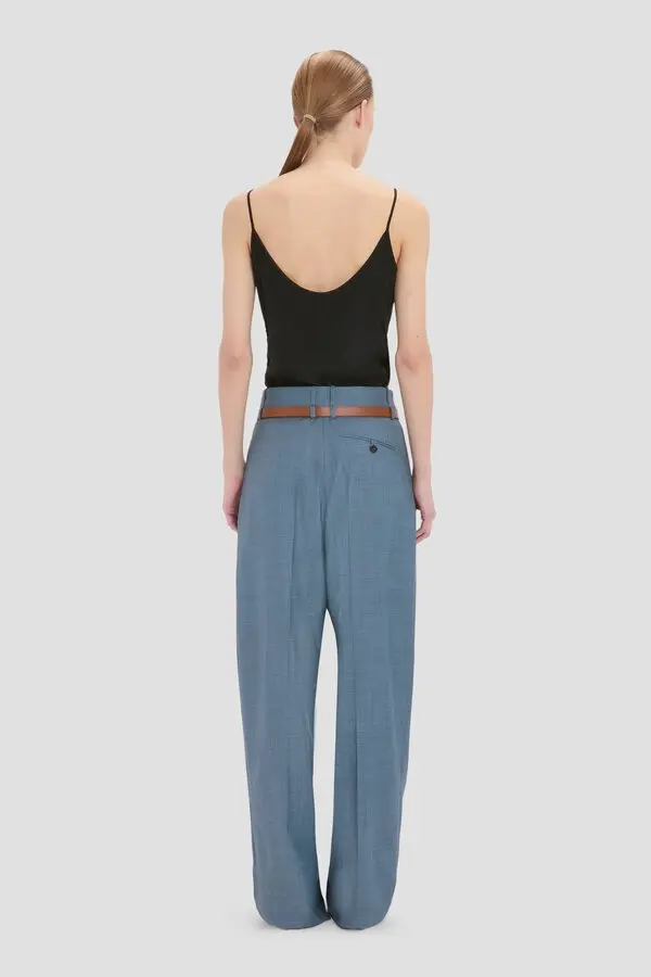 Victoria Beckham Curved Leg Trousers - Cloud Blue