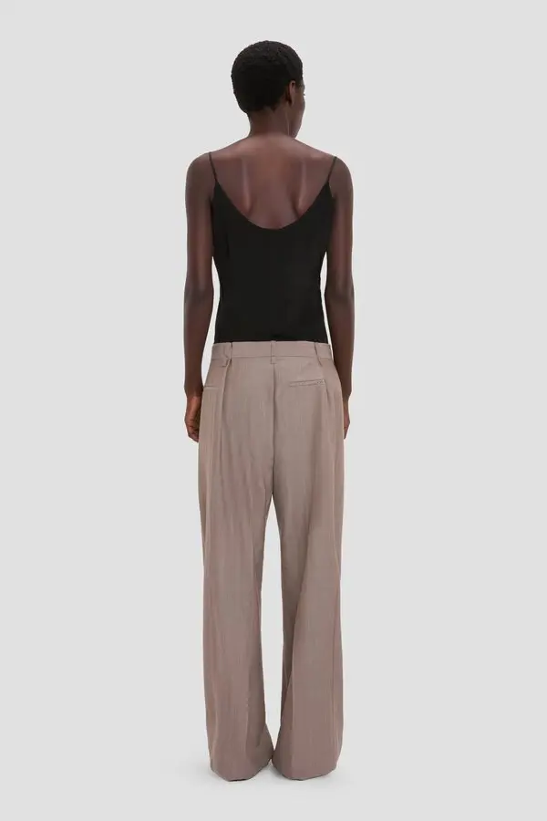 Victoria Beckham Pleated Waist Trousers - Limestone