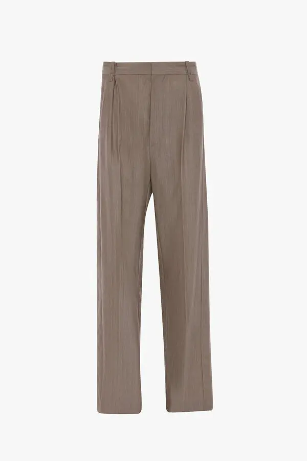 Victoria Beckham Pleated Waist Trousers - Limestone