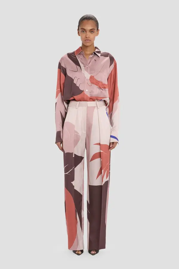 Victoria Beckham Cecilia Trouser - Abstract Earth Print