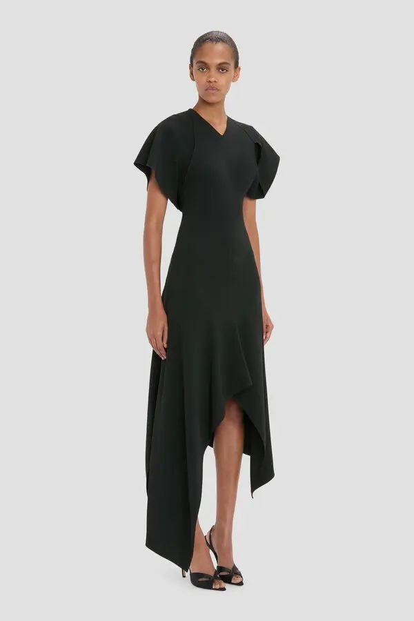 Victoria Beckham Fluid Cady Panelled Dress