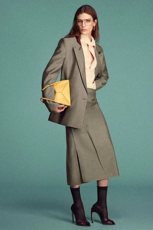 Victoria Beckham Pressed Tailored Midi Skirt