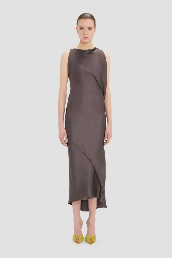 Victoria Beckham Kyra Midi Dress - Brown