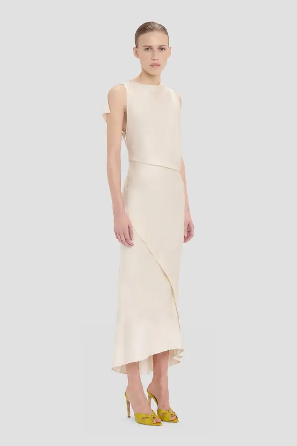 Victoria Beckham Kyra Midi Dress - Ivory