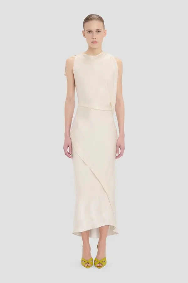 Victoria Beckham Kyra Midi Dress - Ivory