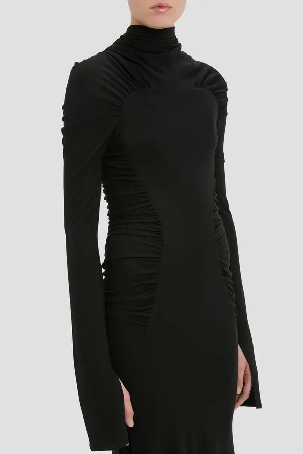 Victoria Beckham High Neck Midi Dress