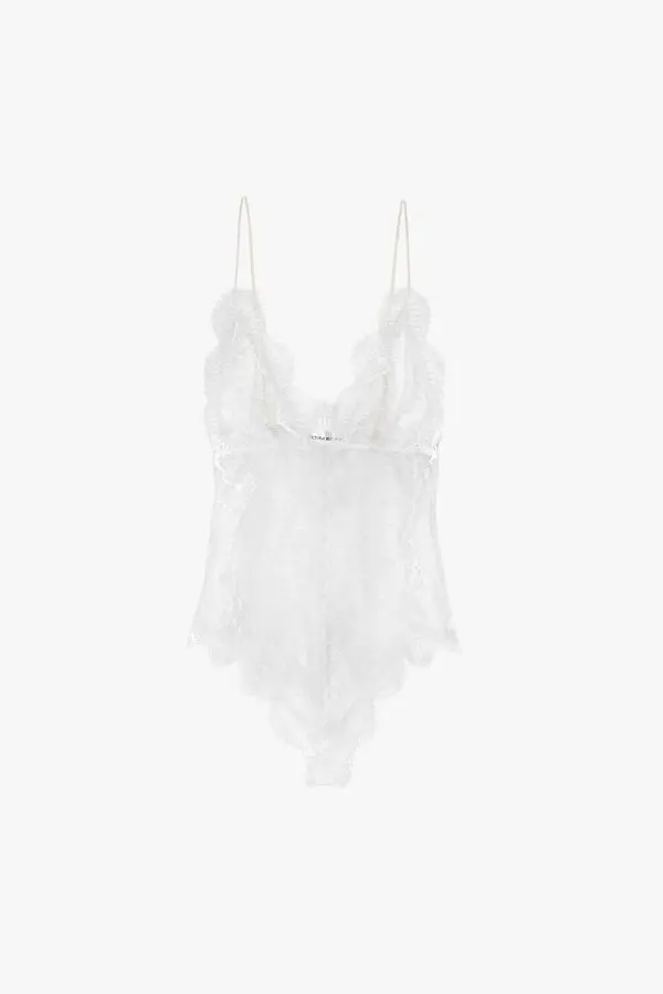 Victoria Beckham Lace Bodysuit - Ivory