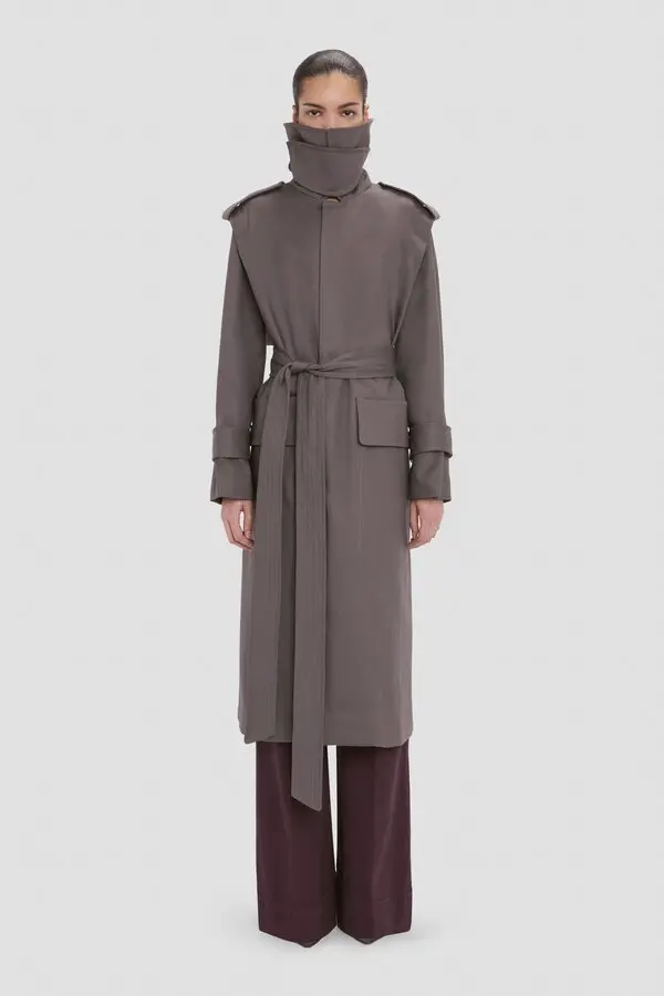 Victoria Beckham Philippa Trench Coat - Grey