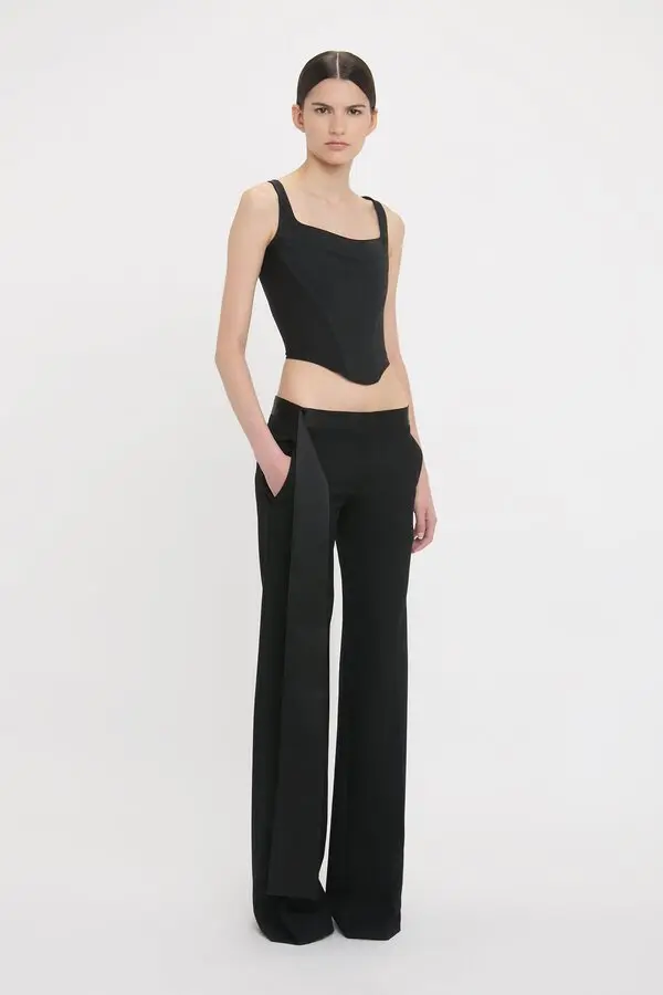 Victoria Beckham Satin Waistband Trouser