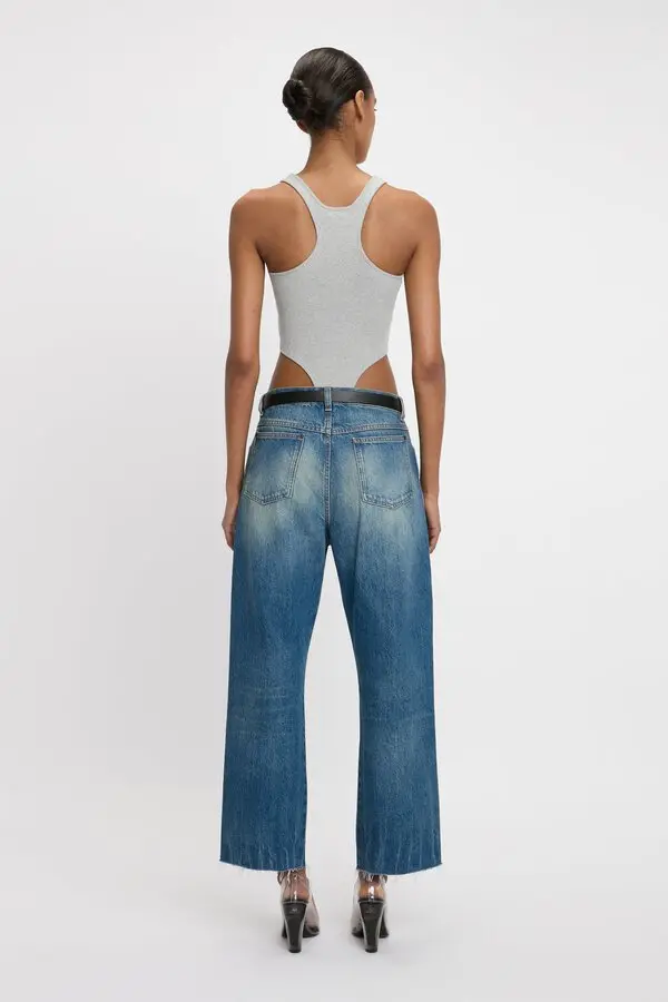Victoria Beckham High Leg Bodysuit - Grey Marl