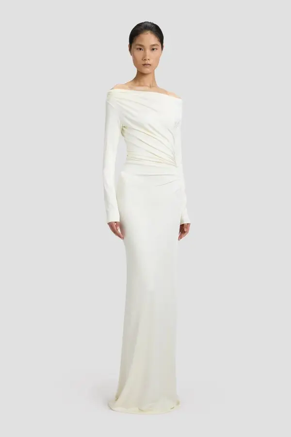 Victoria Beckham Off-shoulder Gown With Draped Detail