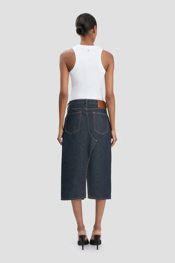 Victoria Beckham Kick Pocket Denim Skirt
