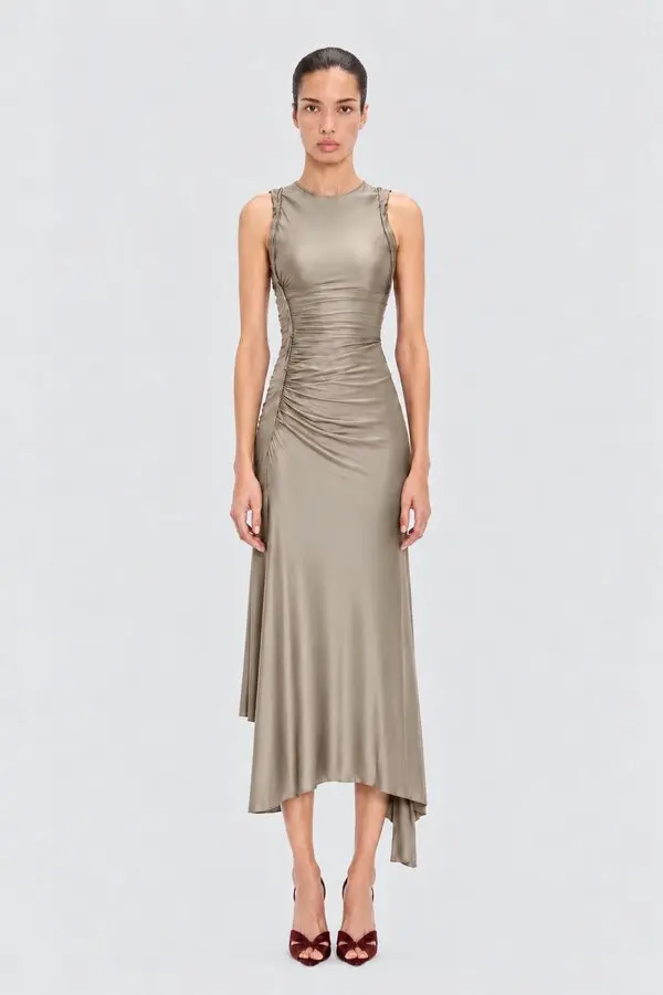 Victoria Beckham Sylvie Midi Dress - Light Grey