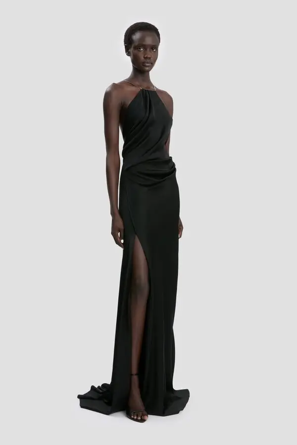 Victoria Beckham Chain Halter Gown
