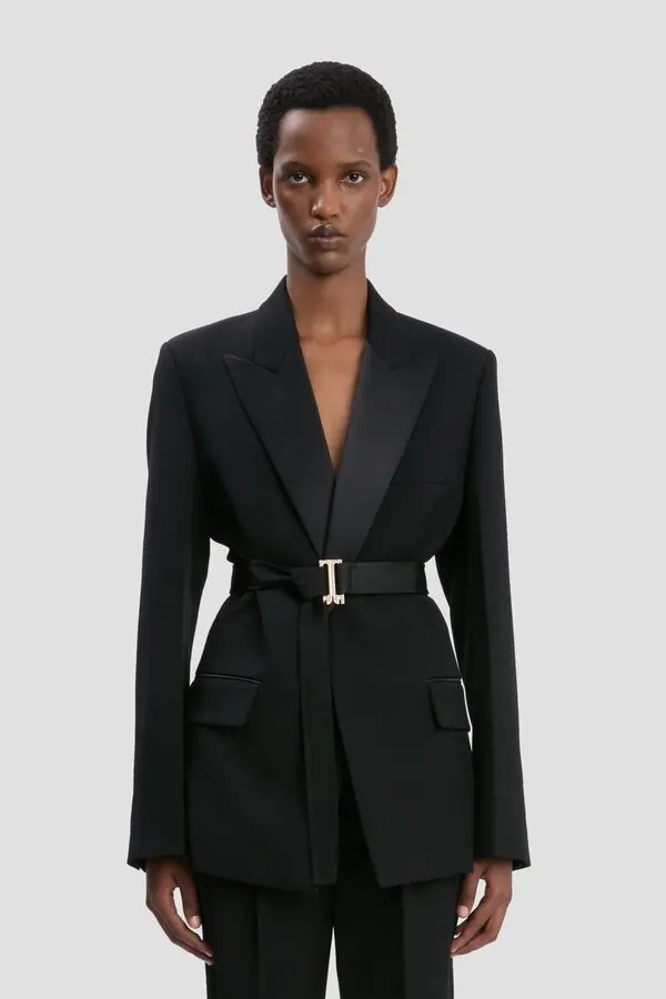 Victoria Beckham Belted Tailored Jacket - Black