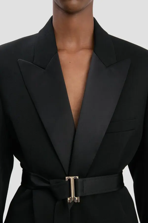 Victoria Beckham Belted Tailored Jacket - Black