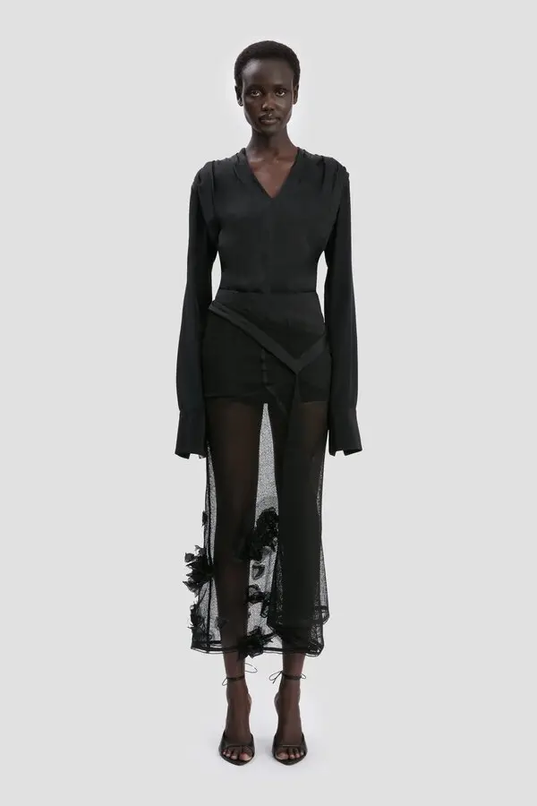 Victoria Beckham Basque Midi Skirt