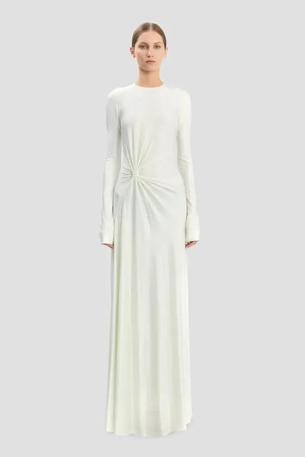 Victoria Beckham Twist Waist Gown - Aloe