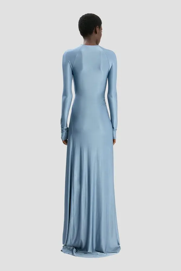 Victoria Beckham Twist Waist Gown - Stone