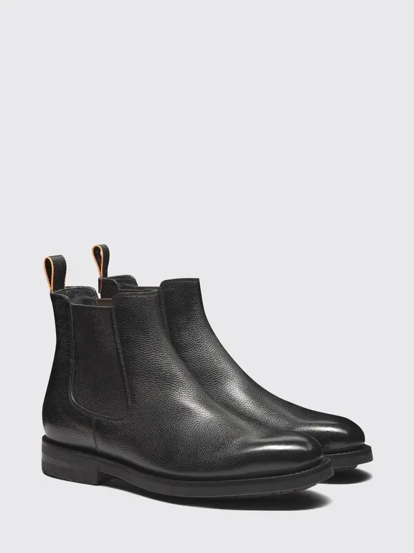 Santoni Grained Calf Leather Chelsea Boots