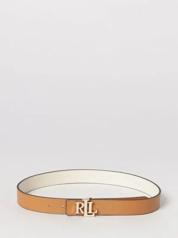 Ralph Lauren Leather Reversible Belt With Monogram Buckle - Red