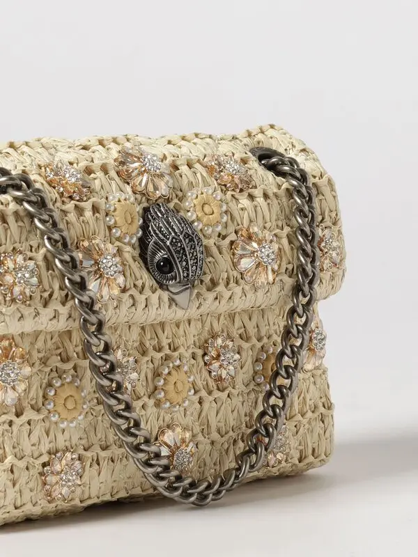 Kurt Geiger Raffia Shoulder Bag With Embellishments