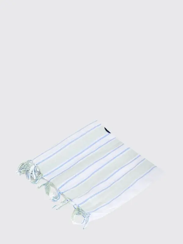 MC2 SAINT BARTH Large Striped Cotton Beach Towel With Fringed Hem