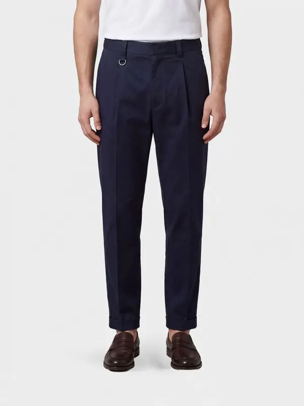 PAOLO PECORA Slim Fit Stretch Cotton Chino Trousers - Blue