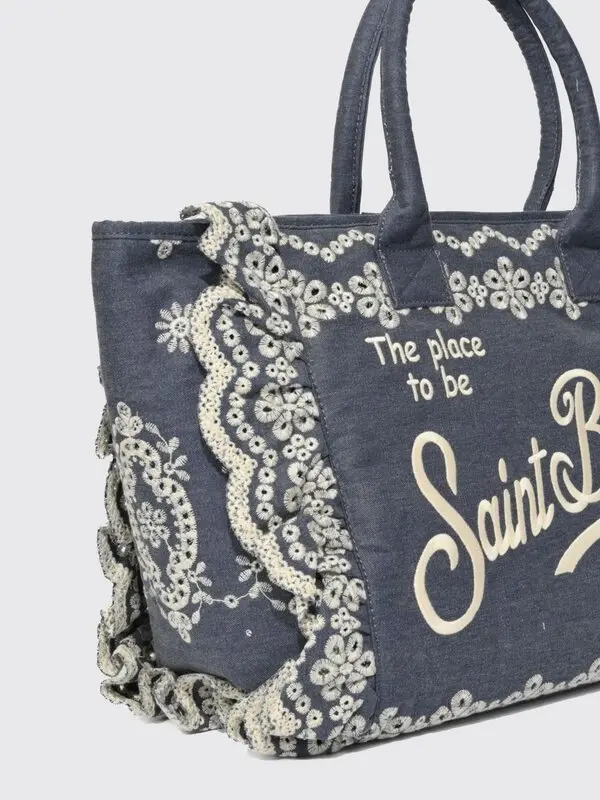 MC2 SAINT BARTH Tote Bag With Embroidered Details - Blue