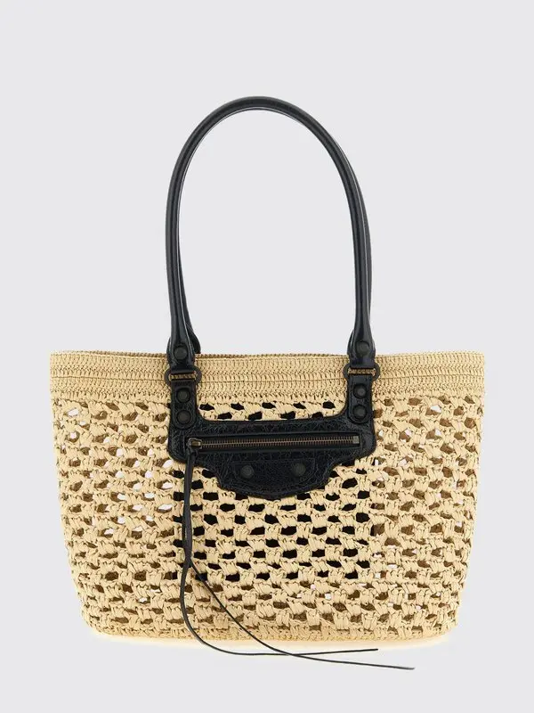 Balenciaga Woven Shoulder Bag - Beige