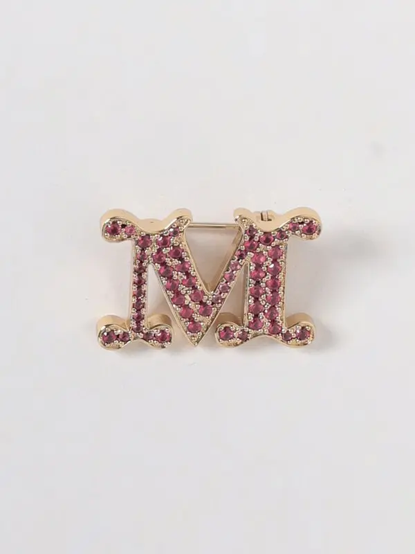 Max Mara M" Logo Brooch With Embellishments - Pink