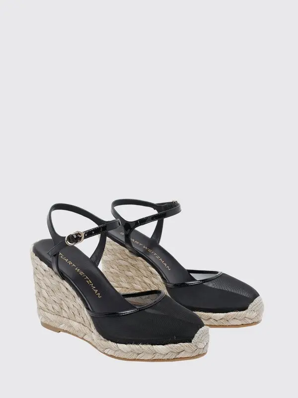 STUART WEITZMAN Espadrille Wedge - Black
