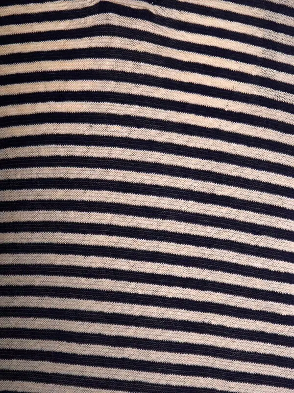 MC2 SAINT BARTH Striped Linen And Cotton Blend V-neck Polo Shirt