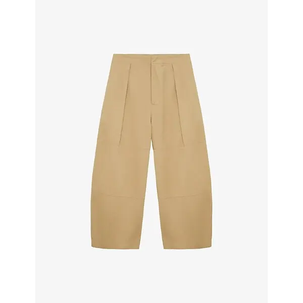 Loewe Balloon-leg Cropped Cotton Trousers - Beige
